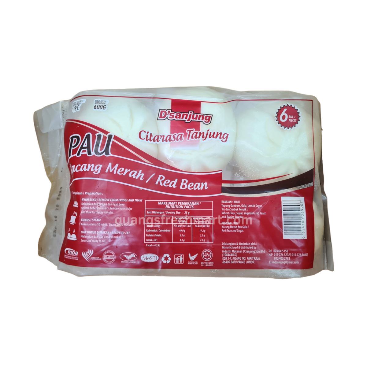 D'sanjung Pau Kacang Merah Red Bean (600g) – Guang's Fresh Mart